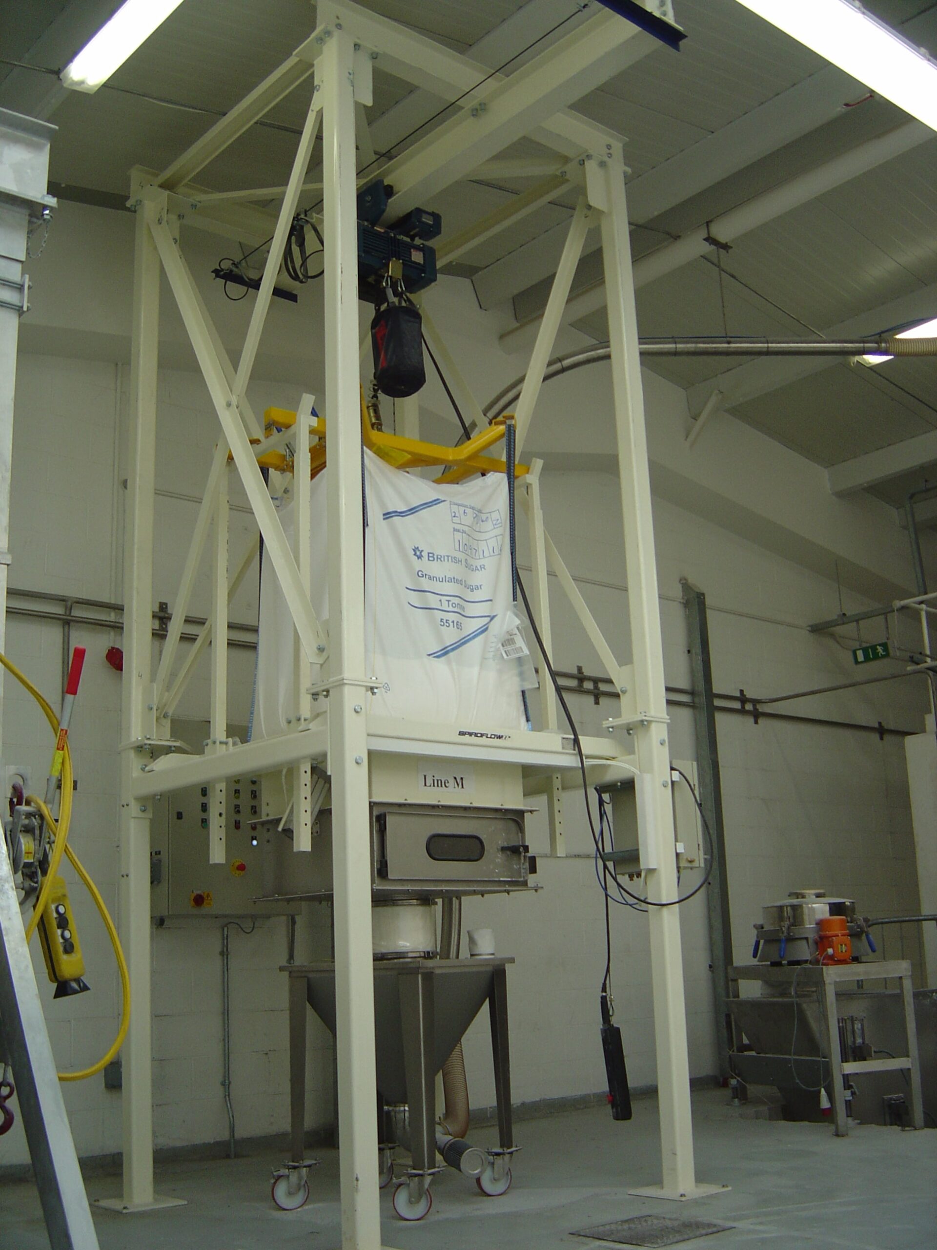 Bulk Bag Unloader Delivers Sugar, Rice & Corn Flour to Packaging ...