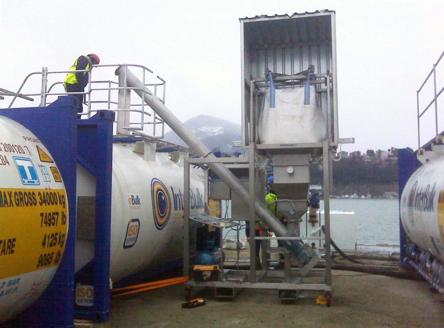 Mobile Bulk Bag Unloading System Transfers Chemical Powders to Dockside ...